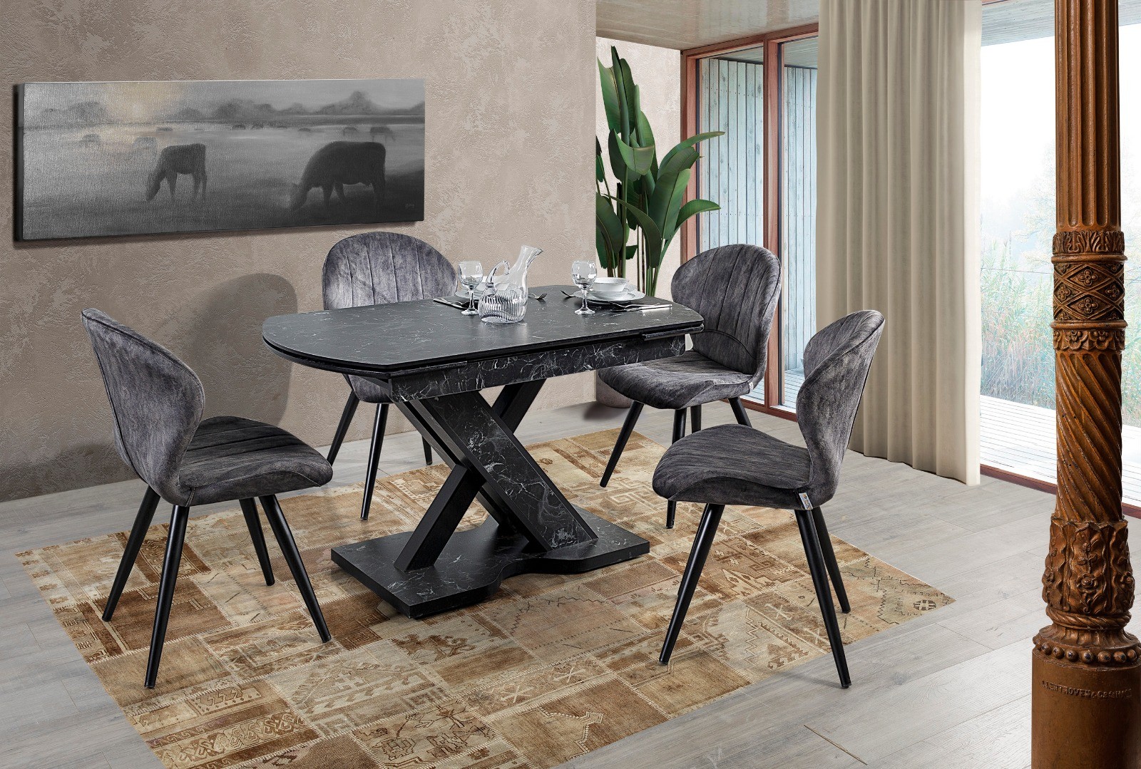 Stul T676 Siyah/Kahve