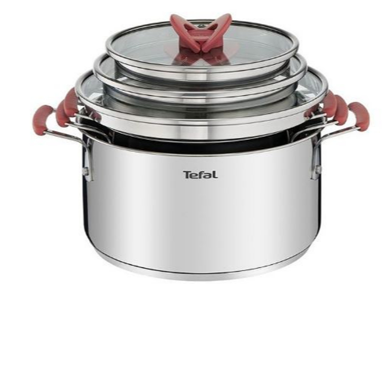 Qazan Dəsti TEFAL Optispace Paslanmaz Polad 6 Parça