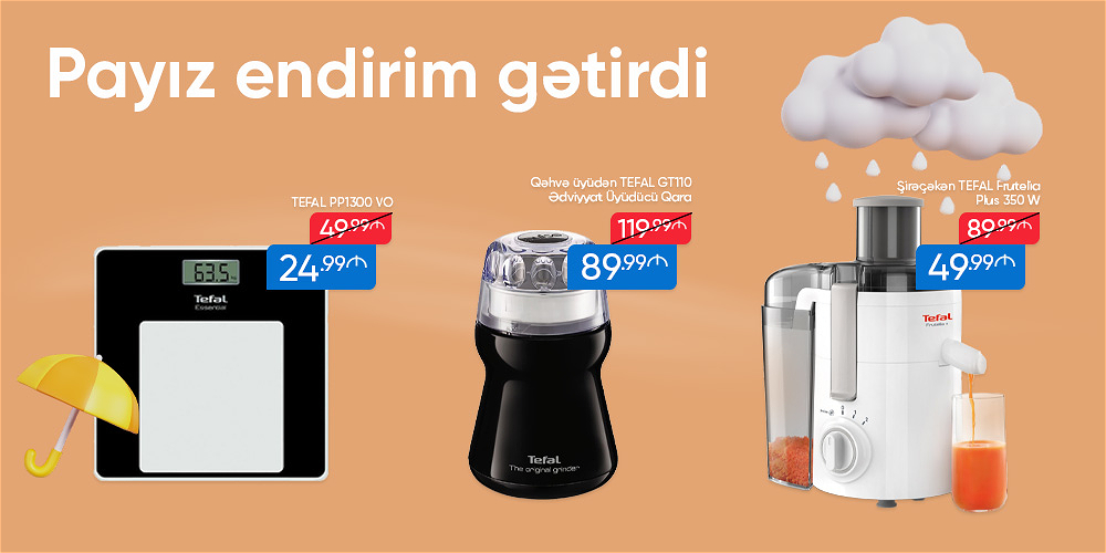 TEFAL, MOULİNEX, ROWENTA MƏHSULLARINDA SUPER ENDİRİM!